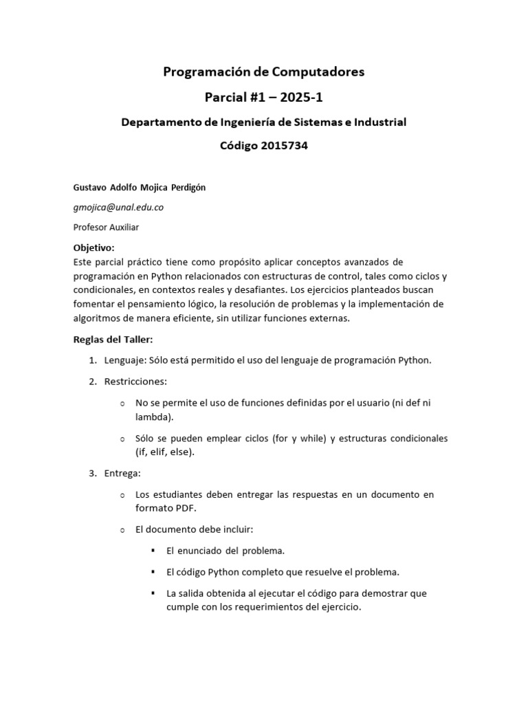 Taller de Programación en Python 2025 | PDF | Python (lenguaje de ...