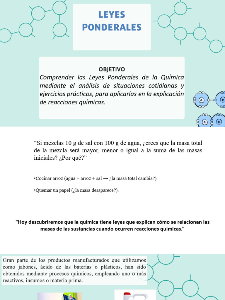 Leyes Ponderales | PDF | Reacciones químicas | Química