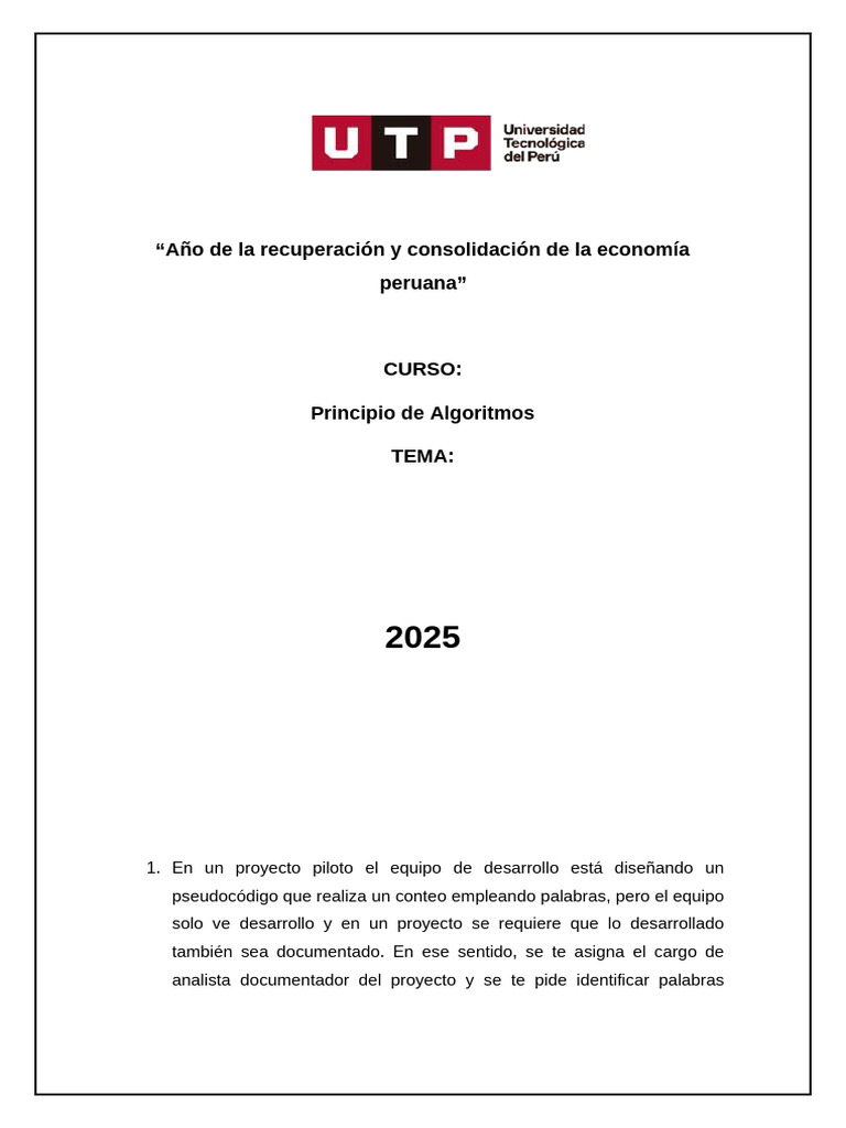Principio de Algoritmo Sem3 | PDF