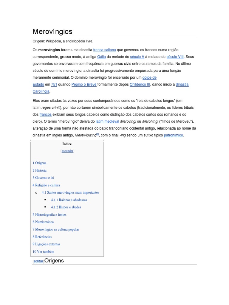 Dinastia Merovíngia: Origem e História | PDF | Início da Idade Média ...