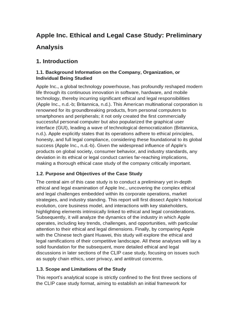 Apple's Ethical and Legal Challenges in Tech | PDF | Apple Inc ...