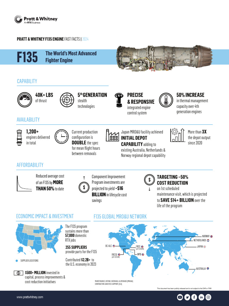 F135 Engine Specifications Overview | PDF | Lockheed Martin F 35 ...