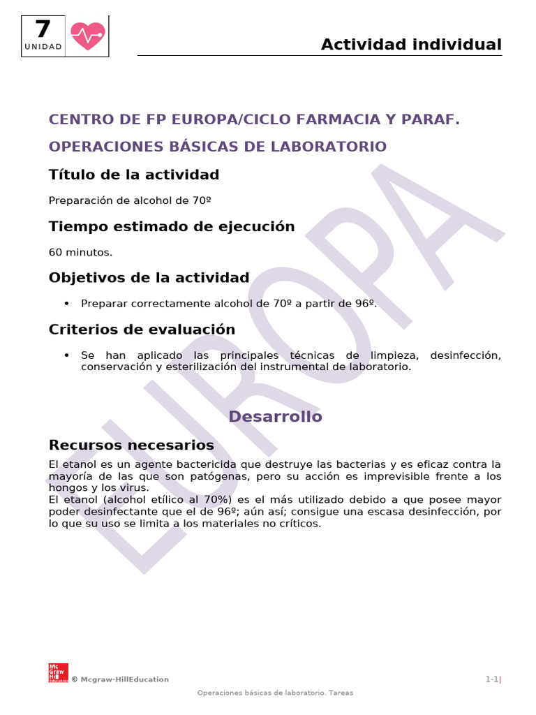 Preparación de Alcohol al 70% en Laboratorio | PDF | Etanol