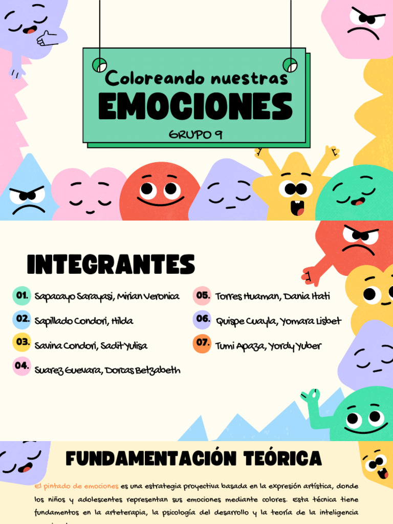 GRUPO 9 COLOREANDO NUESTRAS EMOCIONES | PDF | Las emociones ...
