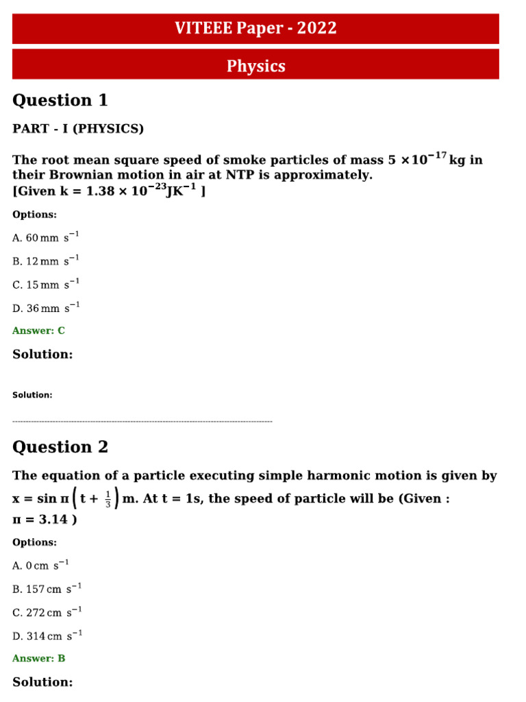 Viteee 2022 Paper | PDF