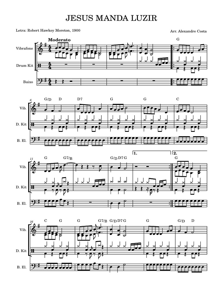 Letra da Música "Jesus Manda Luzir" | PDF