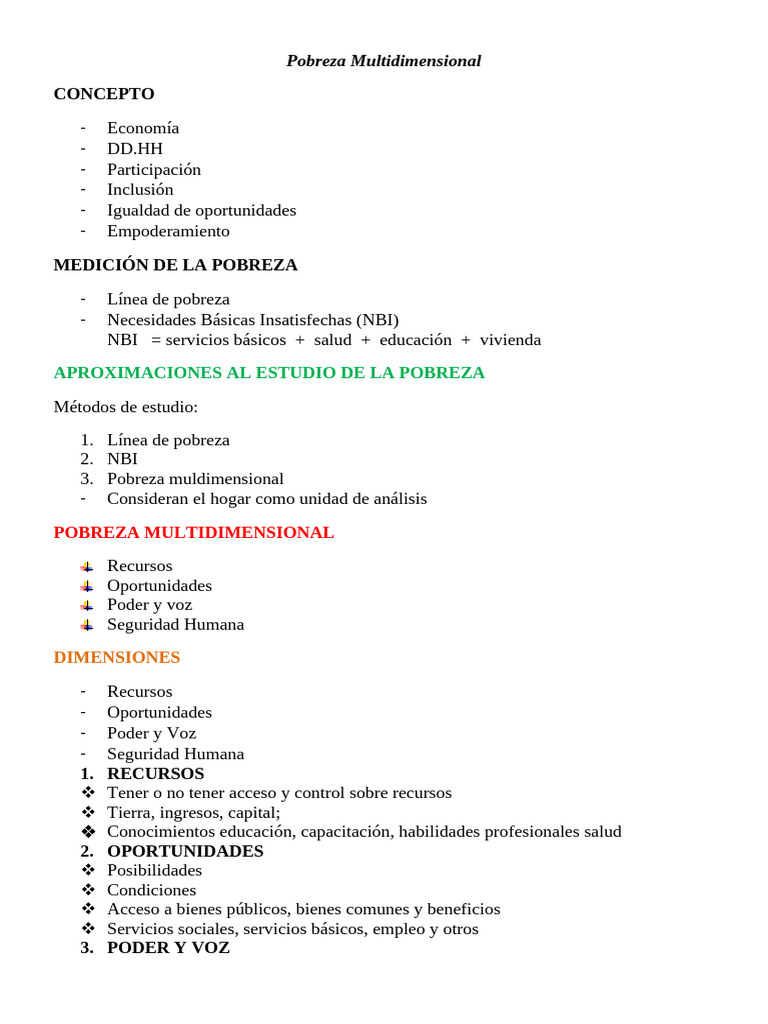 TEMA POBREZA MULTI | PDF | Pobreza | Pobreza e indigencia