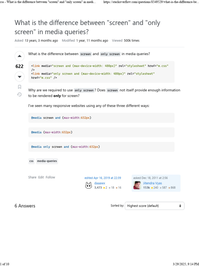 Css - What Is The Difference Between - Screen - and - Only Screen - in Media Queries - Stack ...
