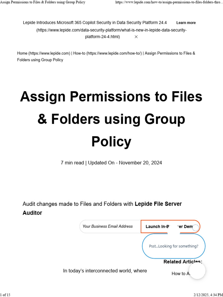 Assign Permissions To Files & Folders Using Group Policy | PDF | Group Policy | Computer File