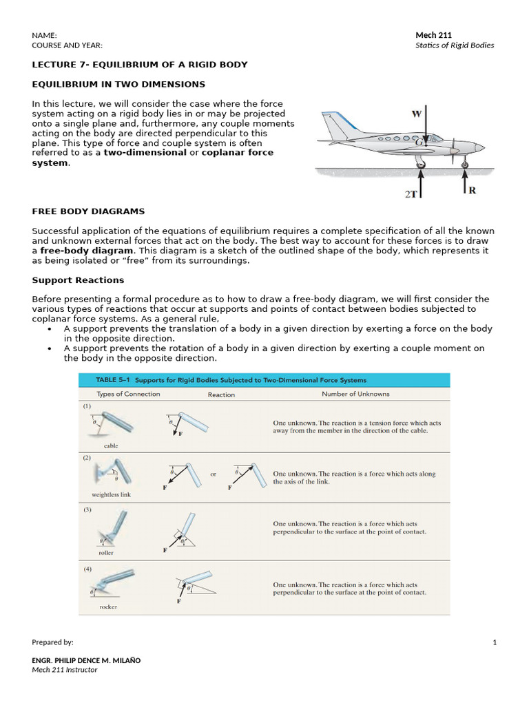 Equilibrium of Rigid Bodies Q&A PDF | PDF | Force | Applied And ...