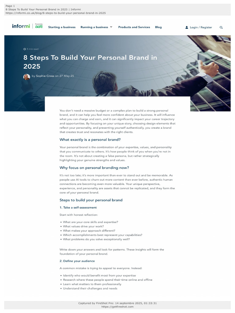 ARTICLE 8 Steps To Build Your Personal Brand in 2025 - Informi ...