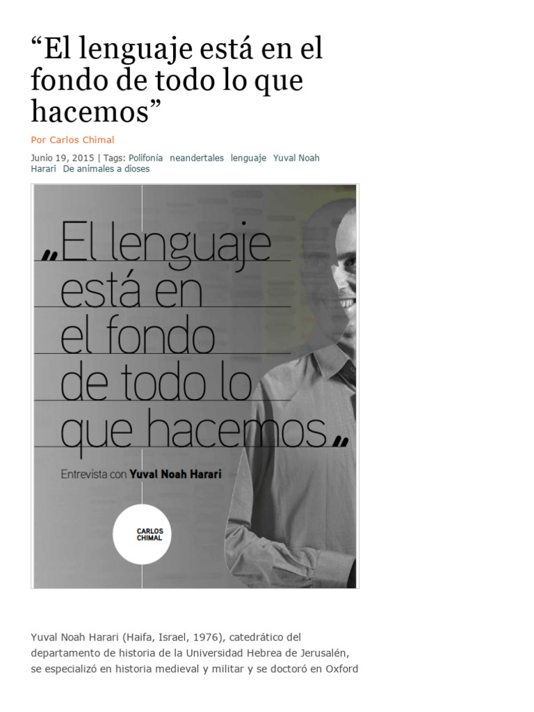 "El Lenguaje Está en El Fondo de Todo Lo Que Hacemos" - Letras Libres 1 ...