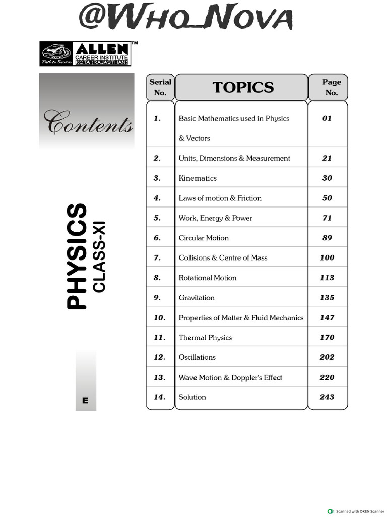 Allen Physics Spark Module 2026 | PDF