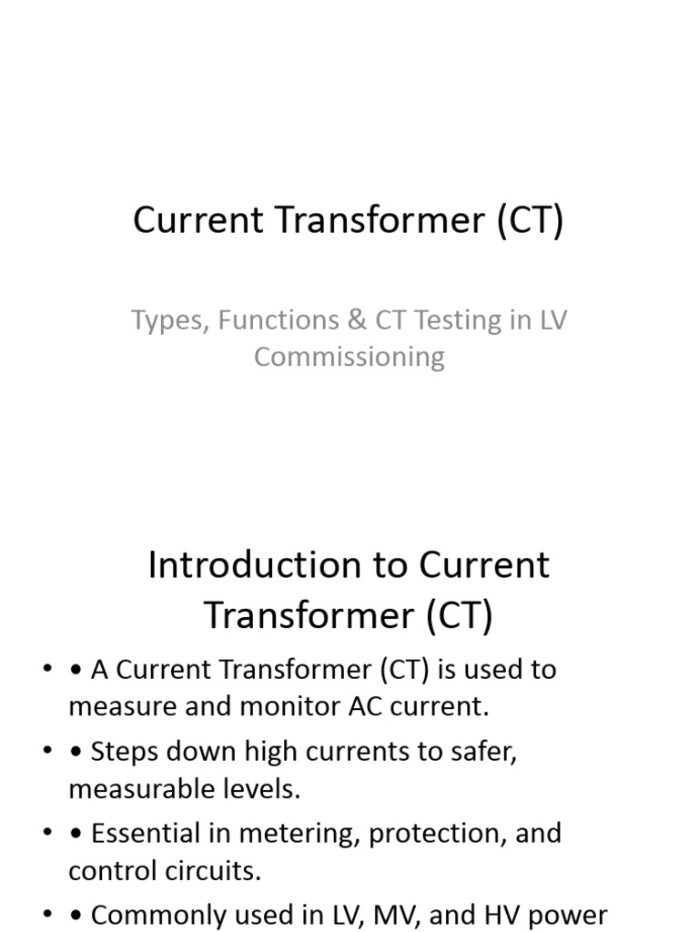 Current Transformer Testing Procedures | PDF | Transformer | Power ...