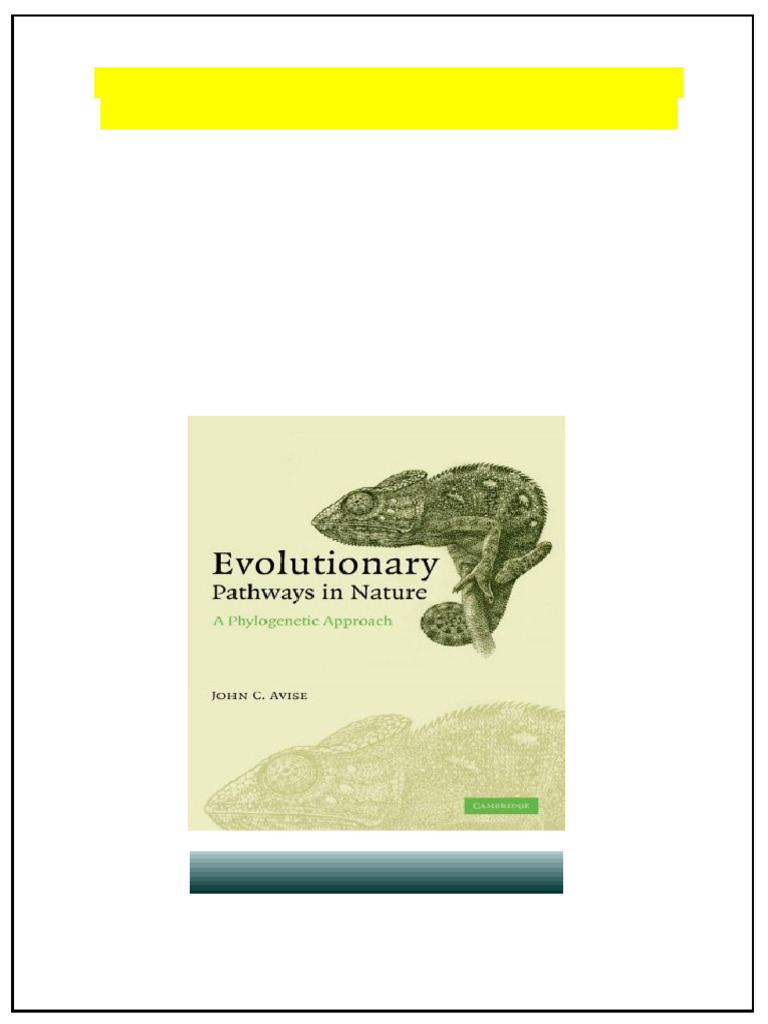Evolutionary Pathways in Nature A Phylogenetic Approach 1st Edition ...