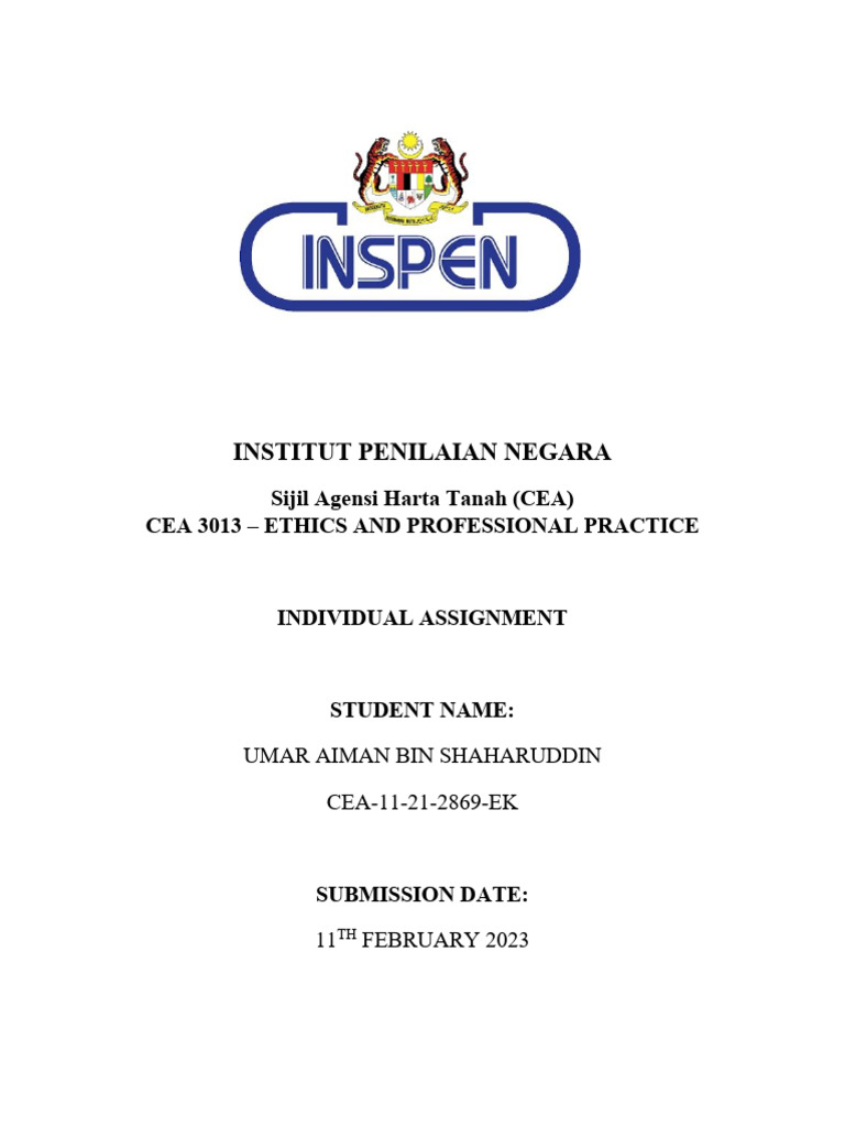 Assignment Individu Epp Pdf Estate Agent Common Law