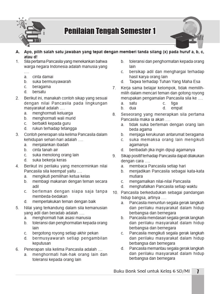 Contoh Soal Sts Kelas 6 Pendidikan Pancasila | PDF