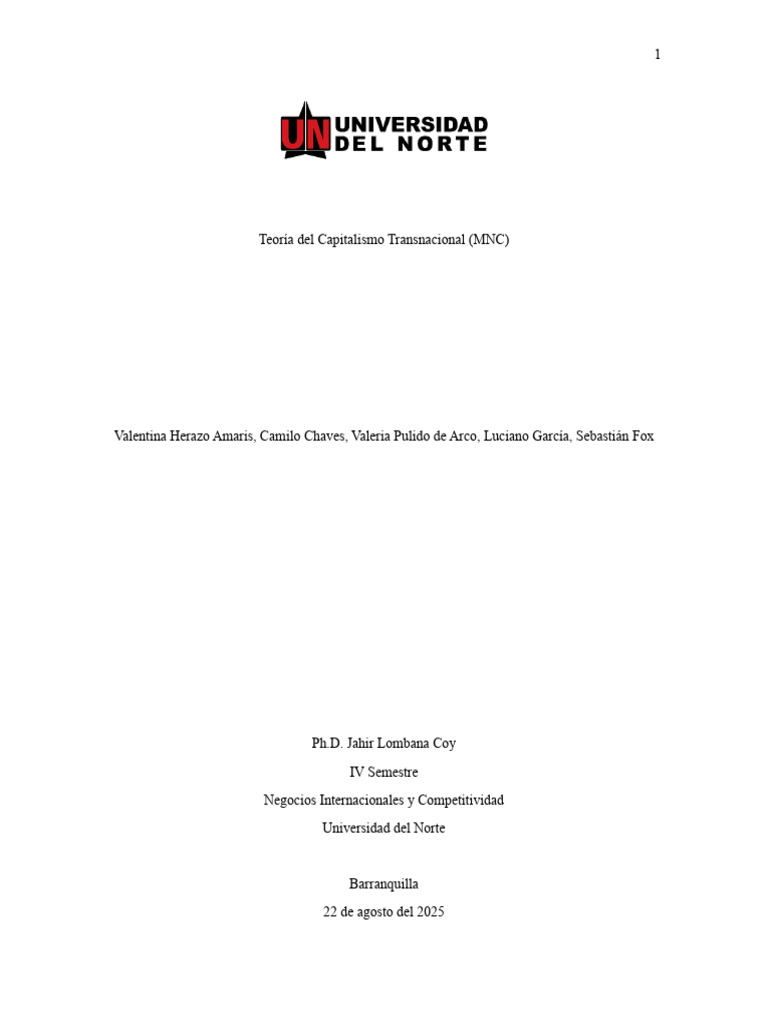 Teoría del Capitalismo Transnacional | PDF | Corporación multinacional ...