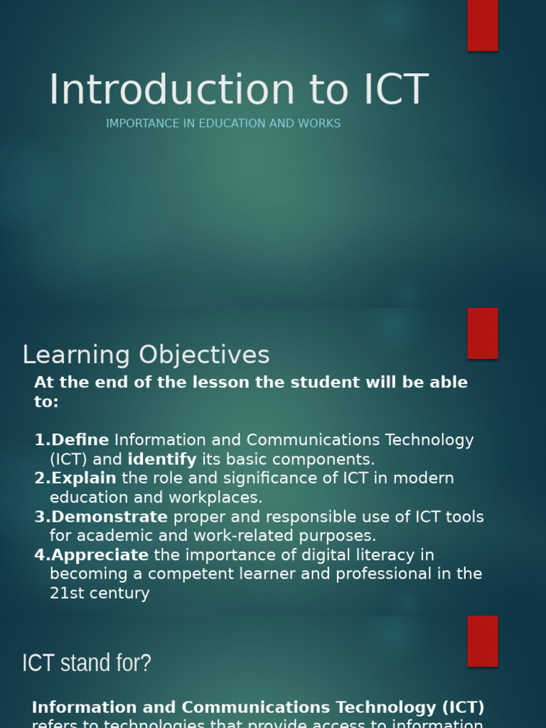 ICT's Role in Education and Workplaces | PDF | Information And ...