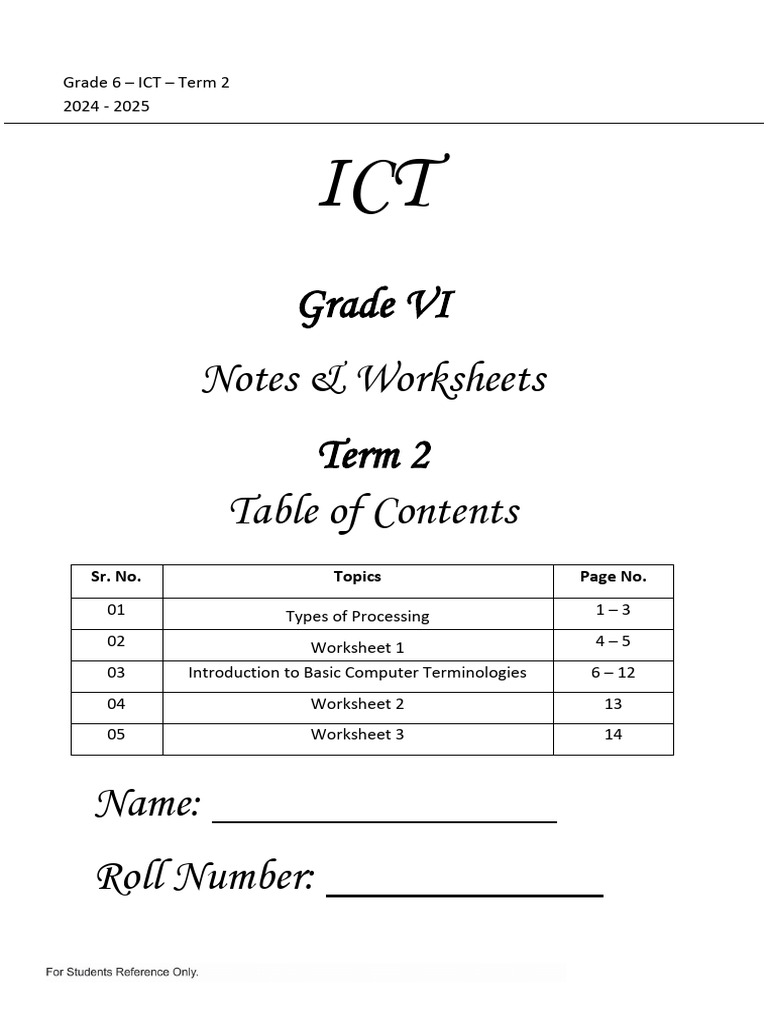 IG-Grade 6 ICT Notes Term 2 | PDF | Byte | Bit