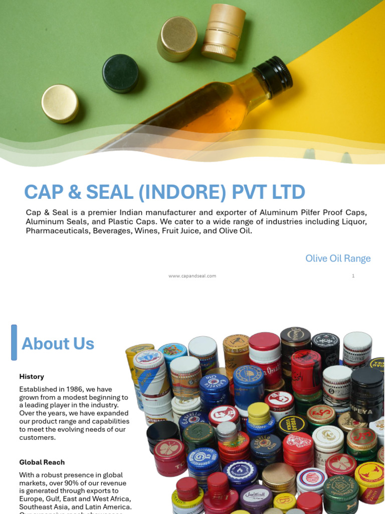 Olive Oil Bottle Closures by Cap & Seal | PDF | Secondary Sector Of The ...