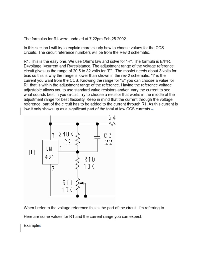 CCS Circuit Resistor Value Guide | PDF | Vacuum Tube | Voltage