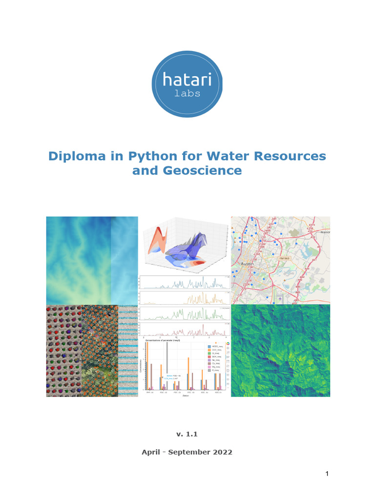 Diploma in Python For Water Resources and Geoscience: v. 1.1 April - September 2022 | PDF ...