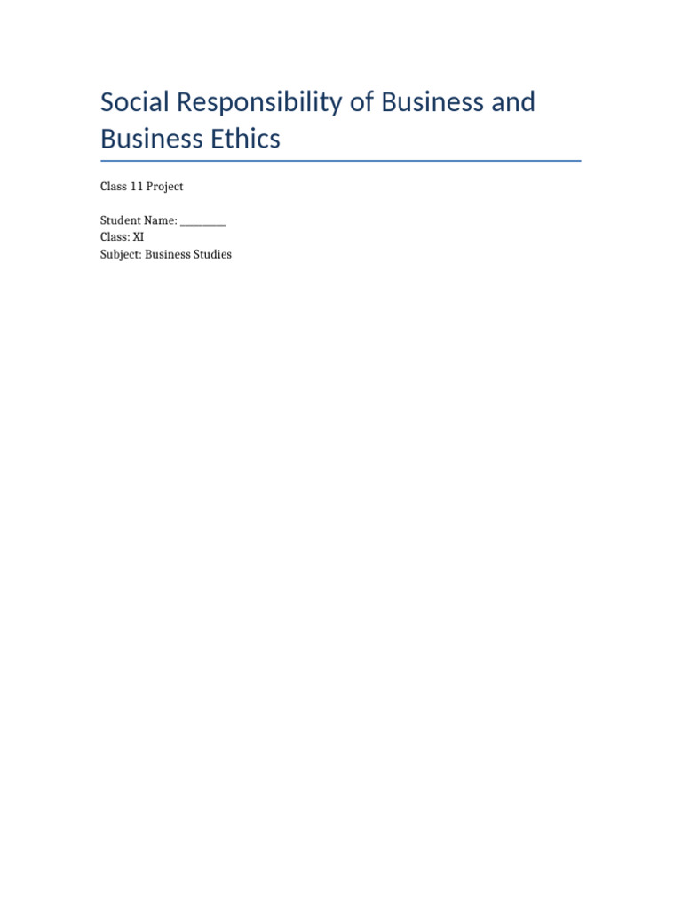 Social Responsibility & Business Ethics Guide | PDF | Corporate Social ...