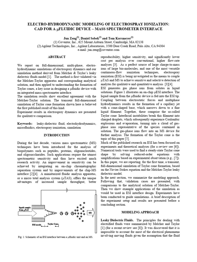 Bib27 03 - ELECTRO HYDRODYNAMIC MODELING OF ELECTROSPRAY IONIZATION ...