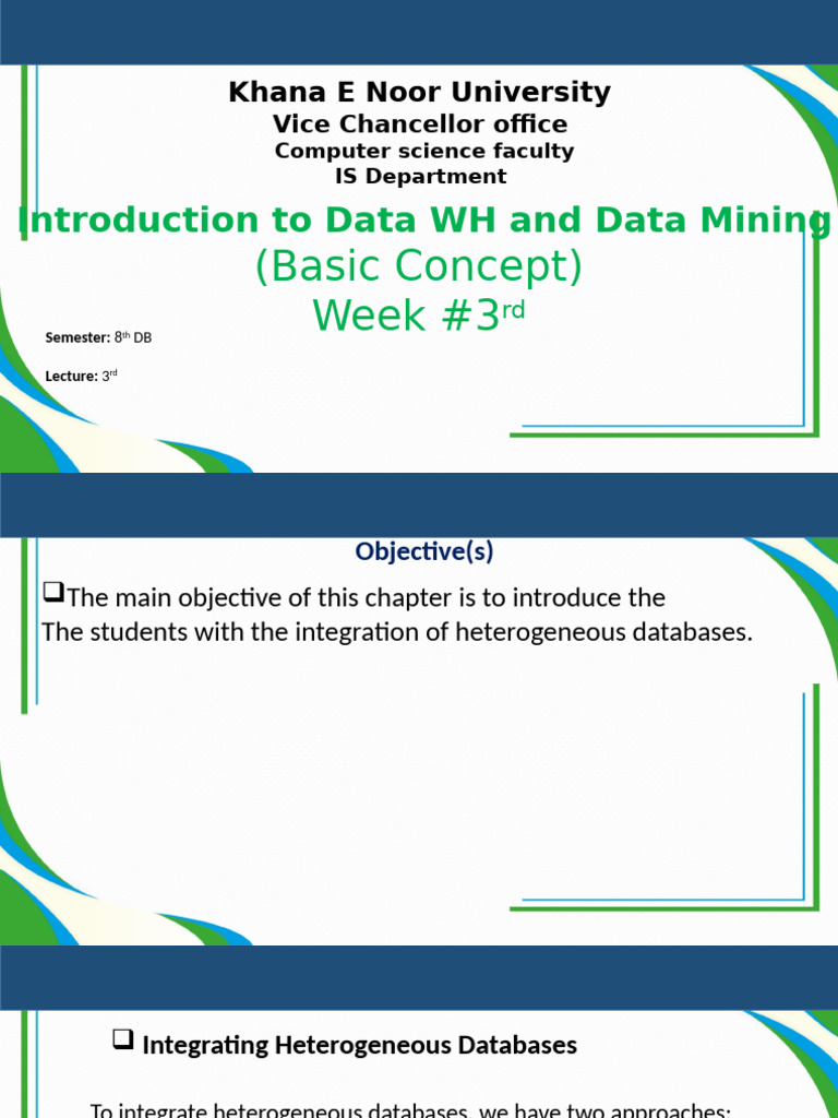 Week #3 Data WH (Basic Concept of Data WH) | PDF