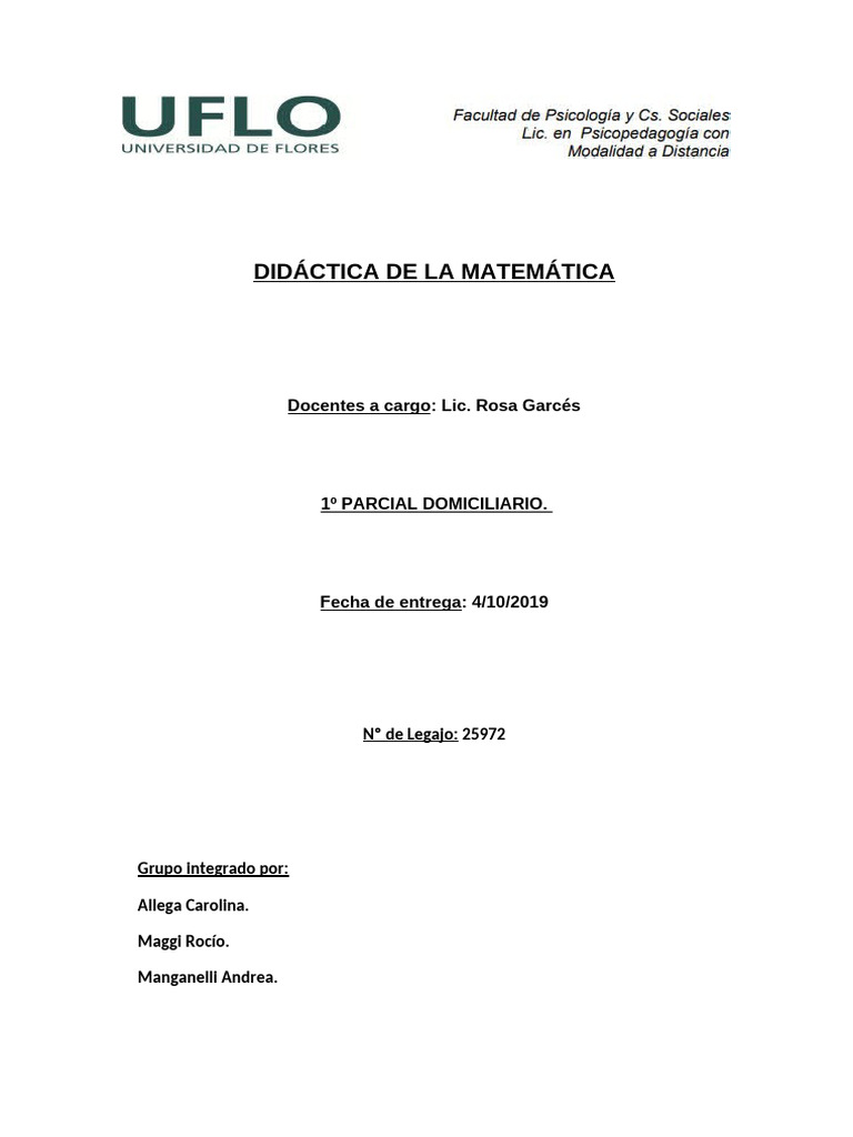 Allega, Carolina - Maggi, Rocio-Manganelli, Andrea. 1er Parcial-Did ...