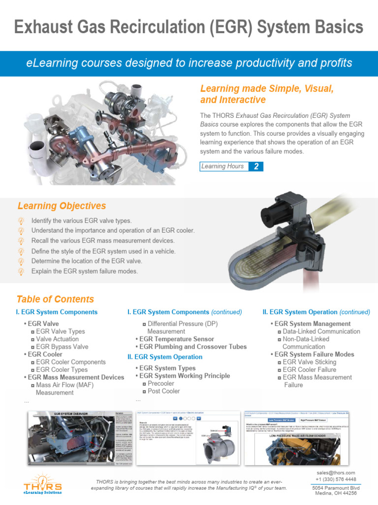Exhaust Gas Recirculation Egr System Basics Course Thors Academy Flyer ...