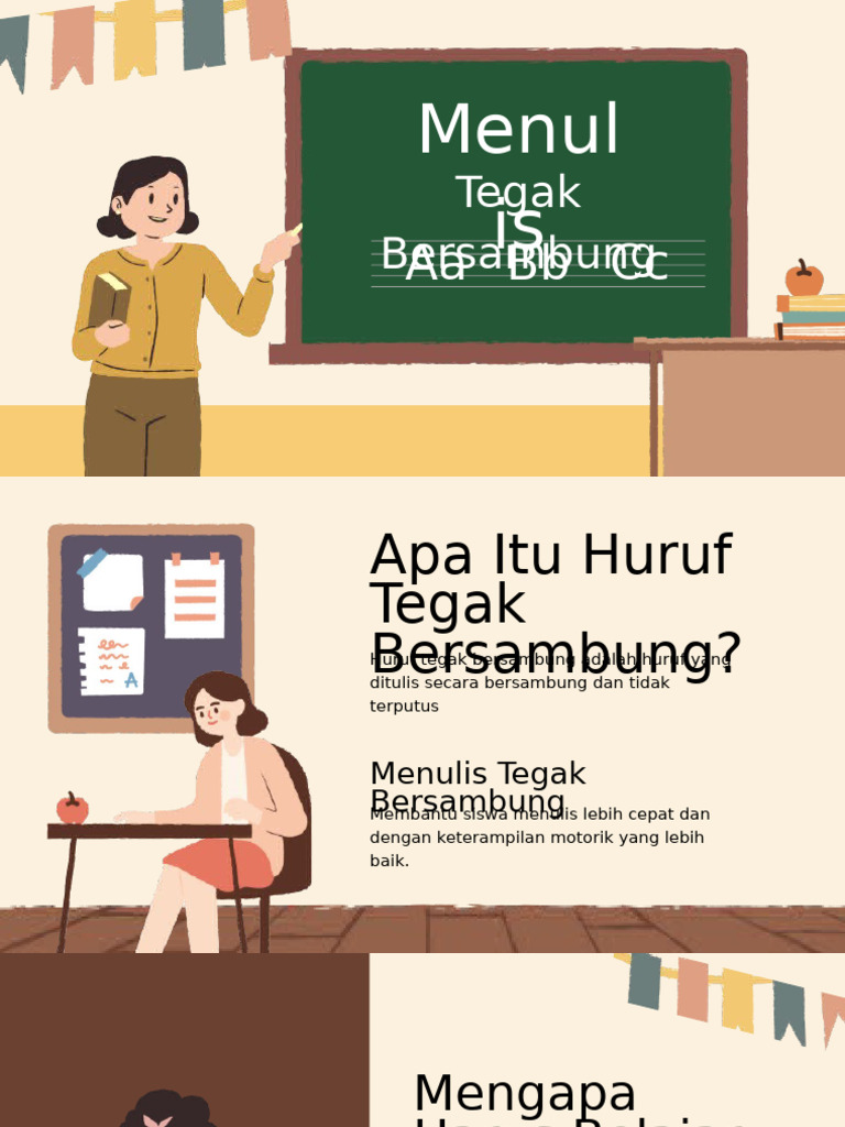 Panduan Menulis Tegak Bersambung SD | PDF