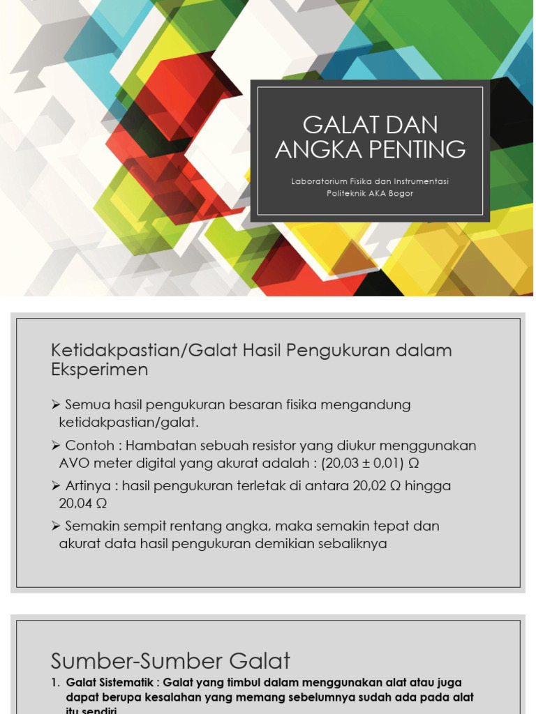 Galat dan Angka Penting dalam Pengukuran | PDF