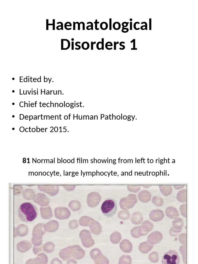 Haematological Disorders 1 | PDF | Hematology | Blood