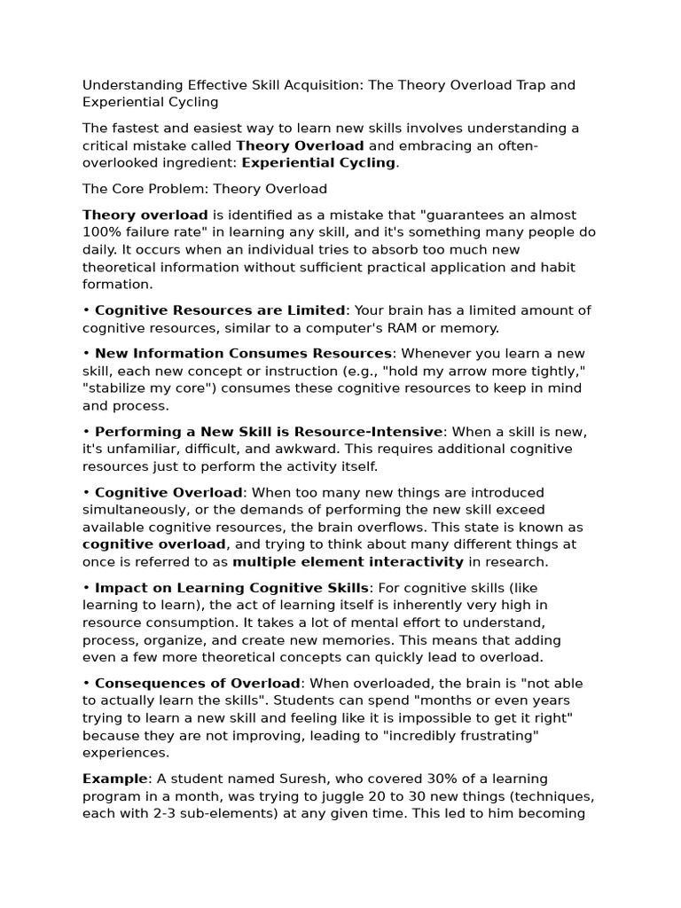 Understanding Effective Skill Acquisition | PDF | Cognition | Behavioural Sciences