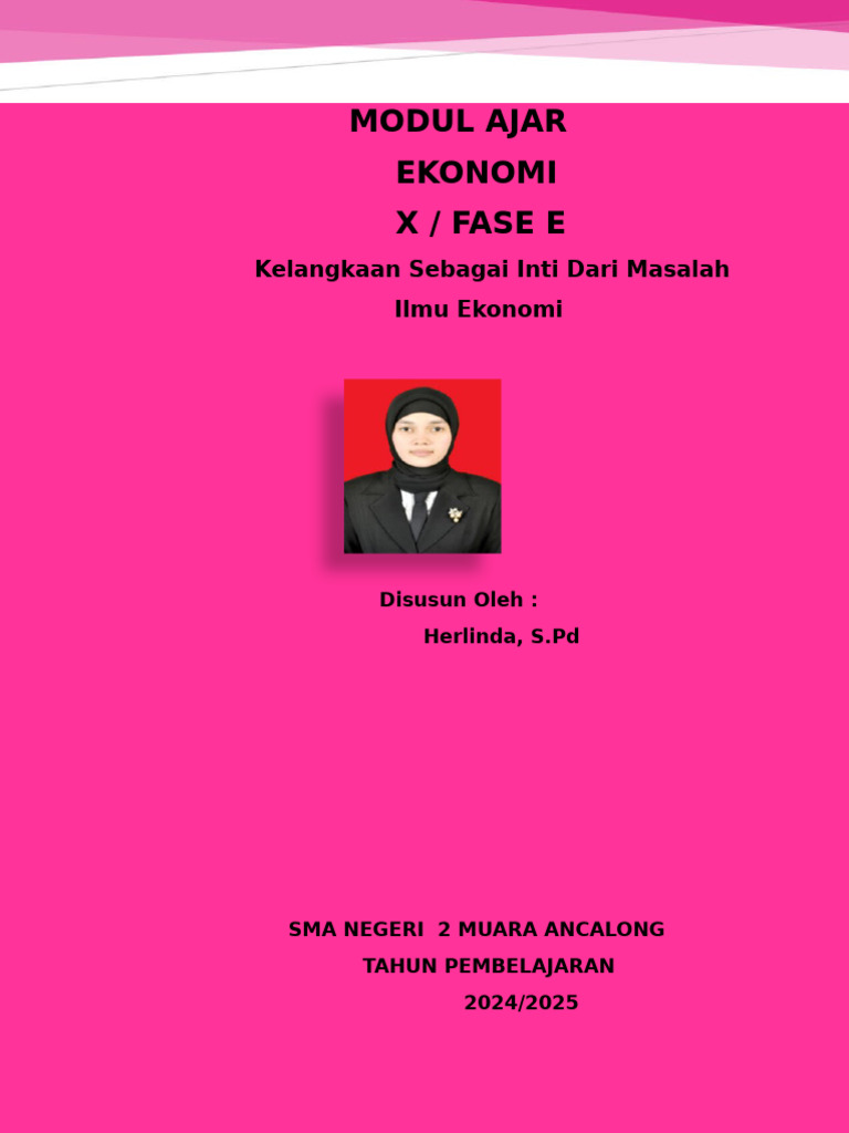MODUL AJAR Ekonomi Kelangkaan | PDF