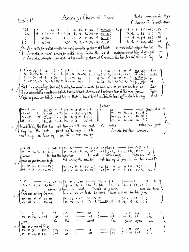 Awake Ye Church of Christ - Chibunna | PDF