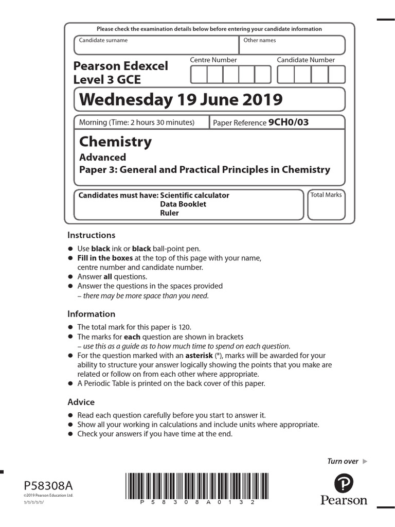 June 2019 QP - Paper 3 Edexcel Chemistry A-Level | PDF | Aqueous ...