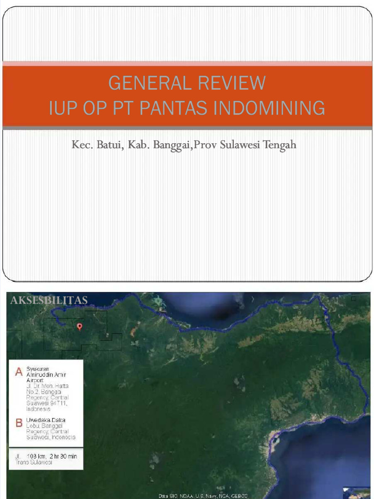 Akses dan Geologi IUP PT Pantas Indomining | PDF