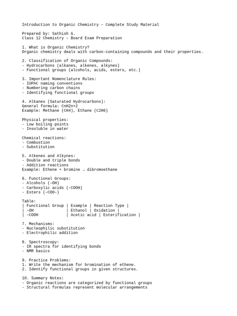 Organic Chemistry Intro | PDF