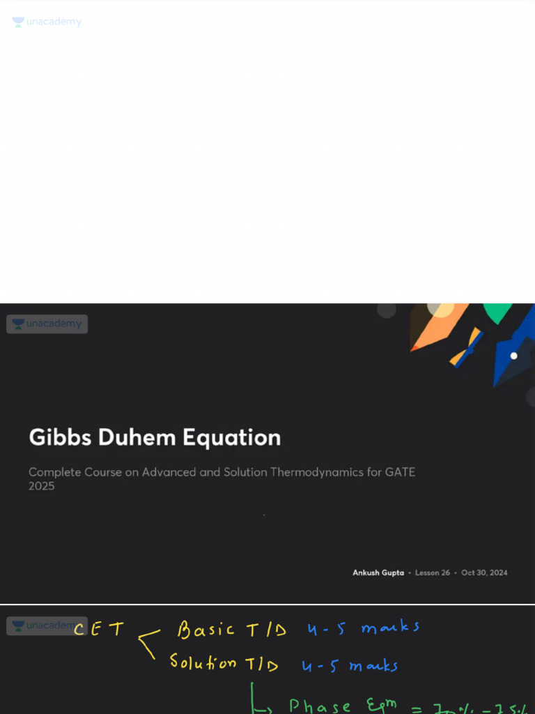 Gibbs Duhem Equation With A | PDF