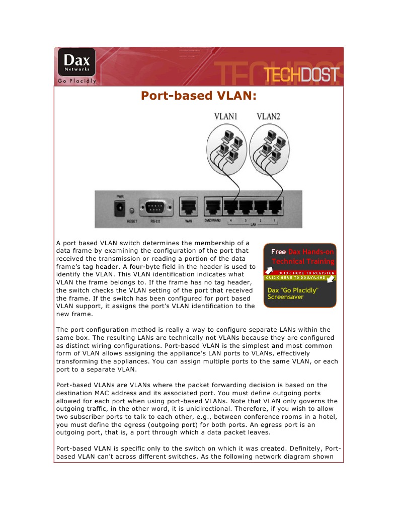 Port Based Vlan | PDF