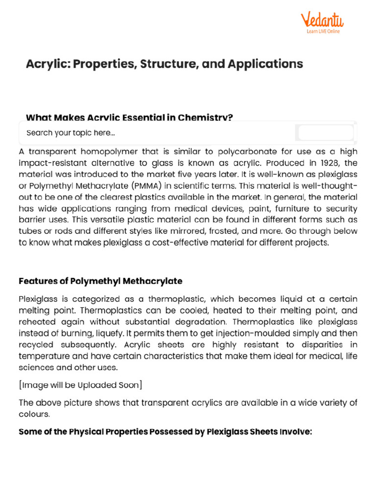 Acrylic - Properties, Structure, and Applications | PDF
