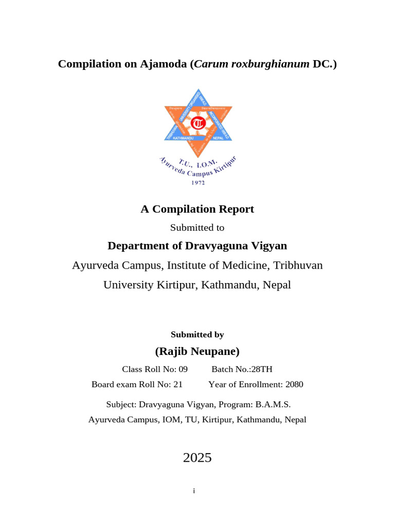 Ajamoda: Insights on Carum roxburghianum | PDF | Ayurveda | Vedas