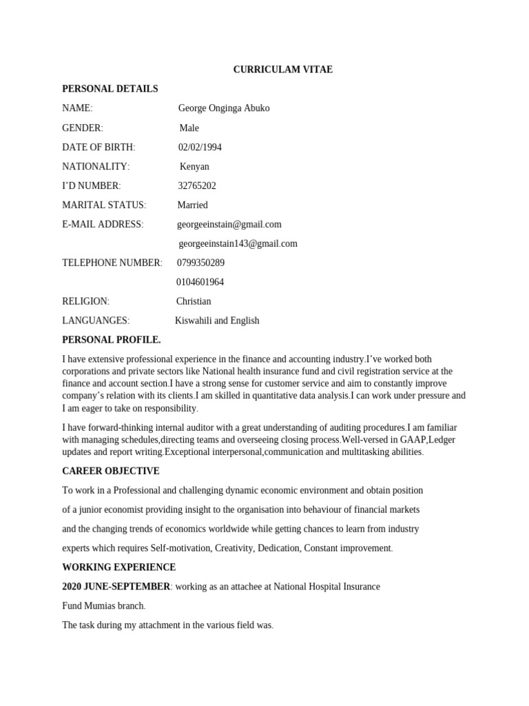 George Abuko CV UPDATED | PDF
