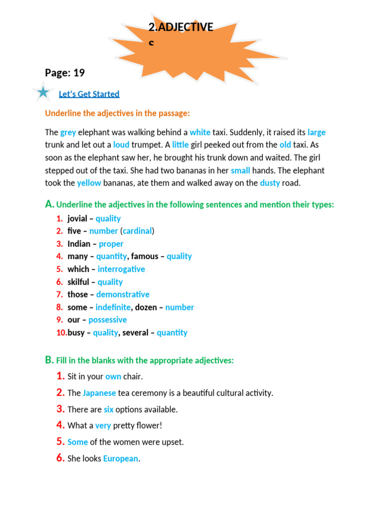 7 - Grammar Ch-2 Adjectives | PDF