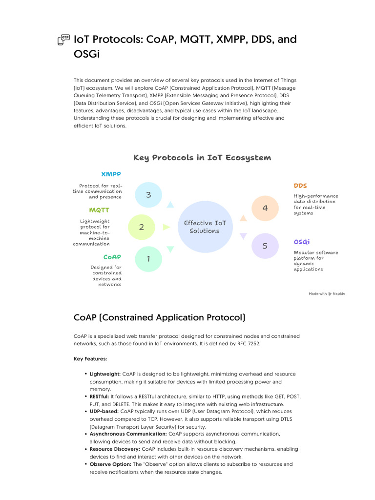 Iot Protocols - Coap, MQTT, XMPP, DDS, and Osgi | PDF | Internet Of Things | Quality Of Service