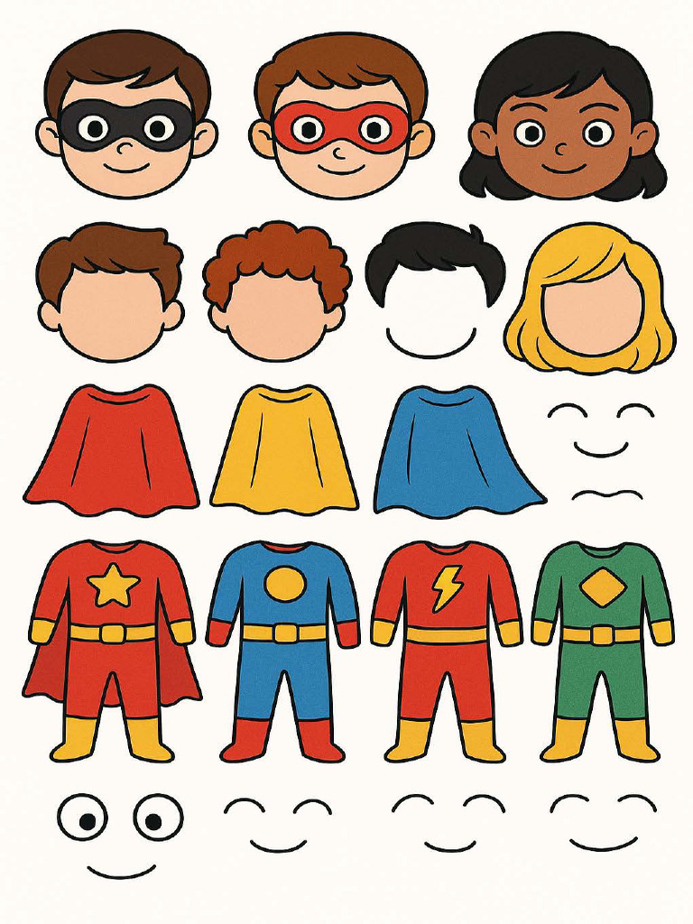 Kid Superhero Cut and Paste | PDF