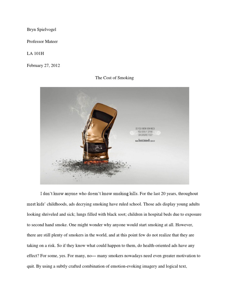 Rhetorical Analysis | PDF | Smoking | Advertising